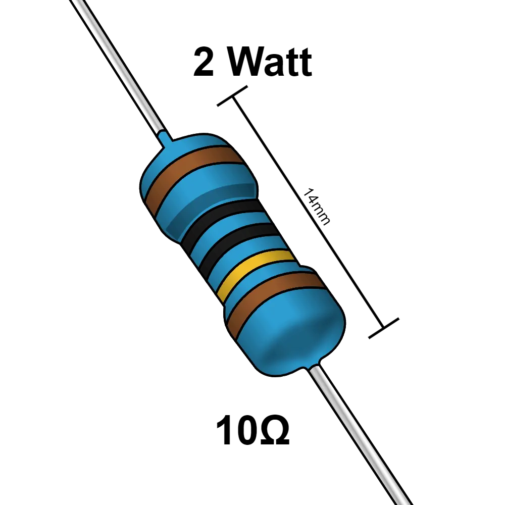 10 ohms resistencia de 2 watt