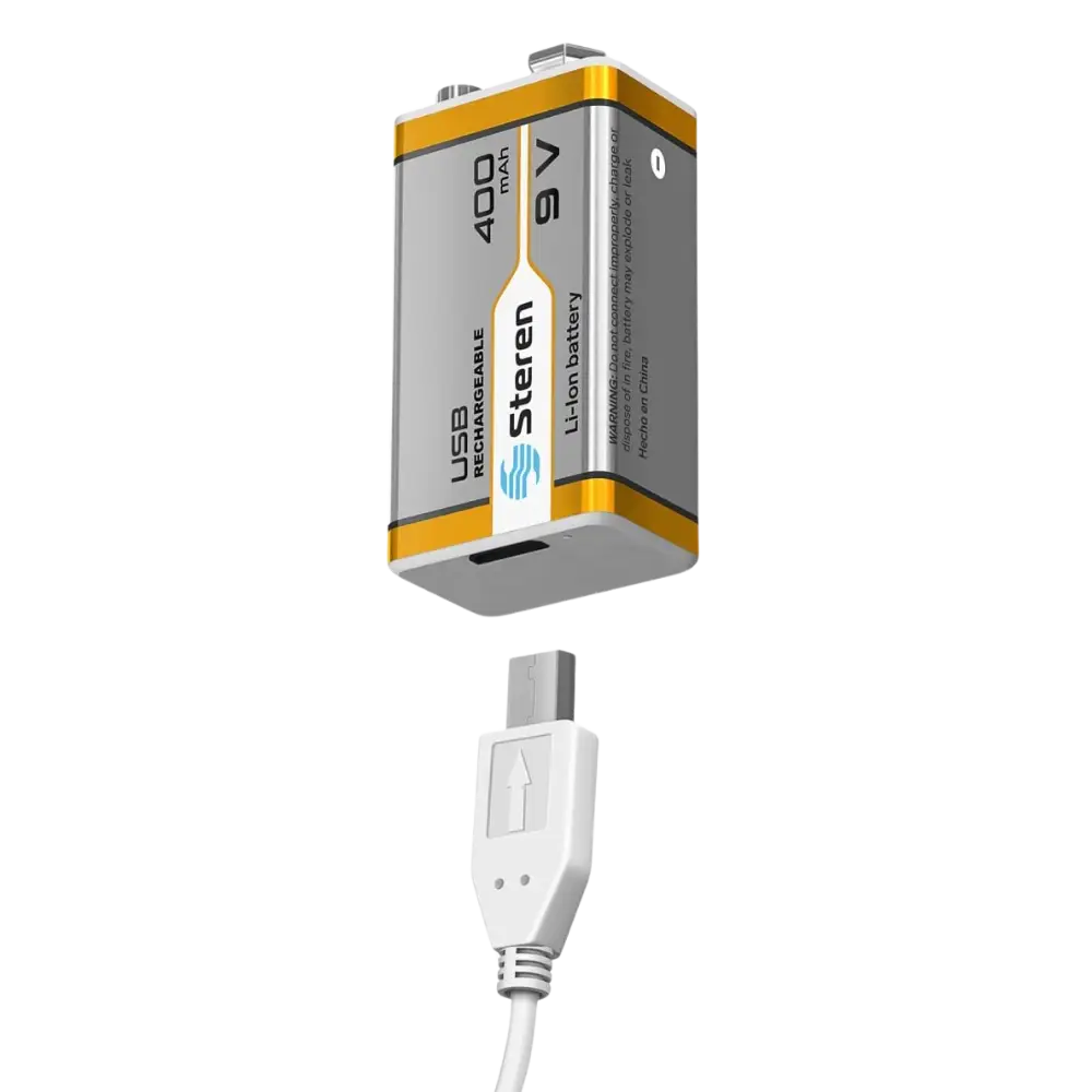 Bateria recargable micro usb li-ion 9v 400 mah