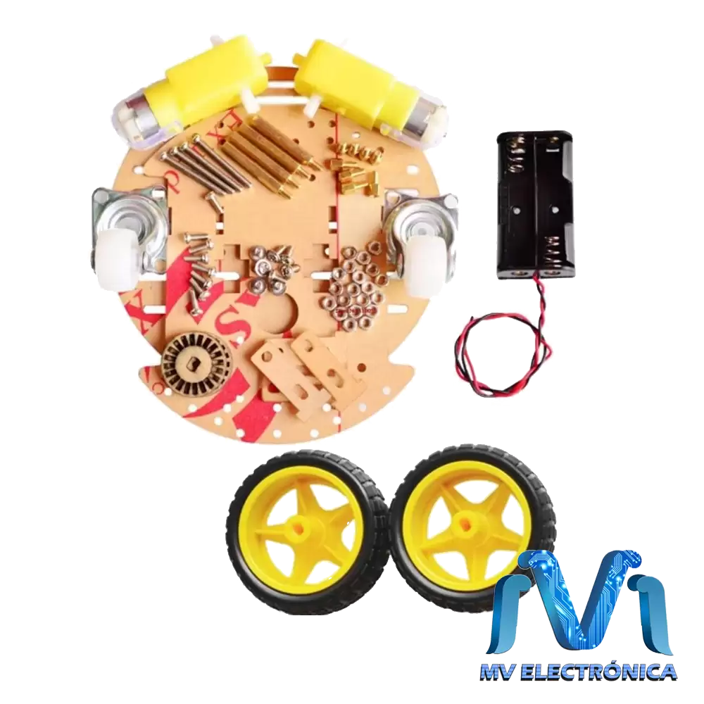 Chasis circular de rueda loca 2 ruedas locas y 2 llantas 2wd