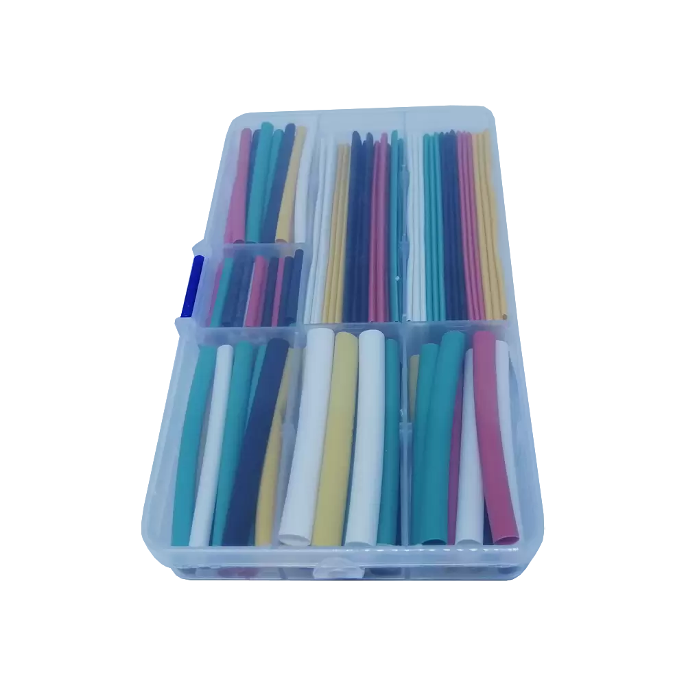 Kit thermofit de diferentes tamaños y colores 140 piezas con caja plastica