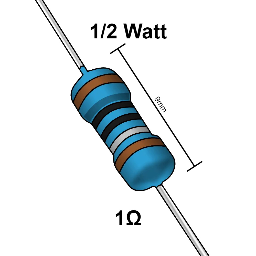 1 mega ohms resistencia de 1/2 watts