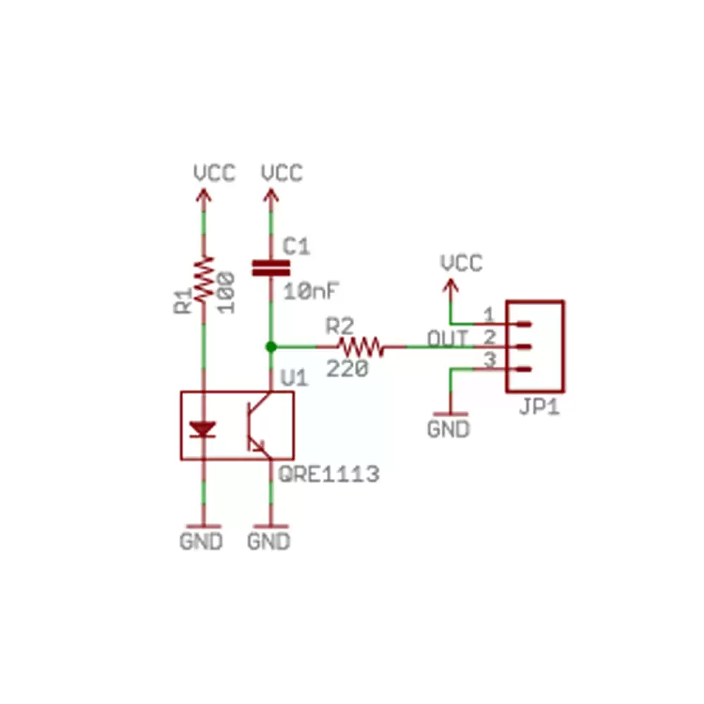 Sensor de reflectancia qre1113 qtr-1a seguidor de linea 1 pieza