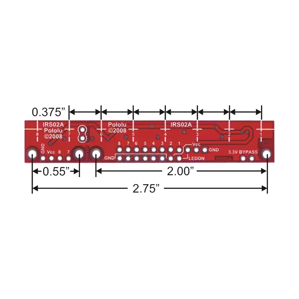 Sensor qtr-8rc seguidor de línea pololu
